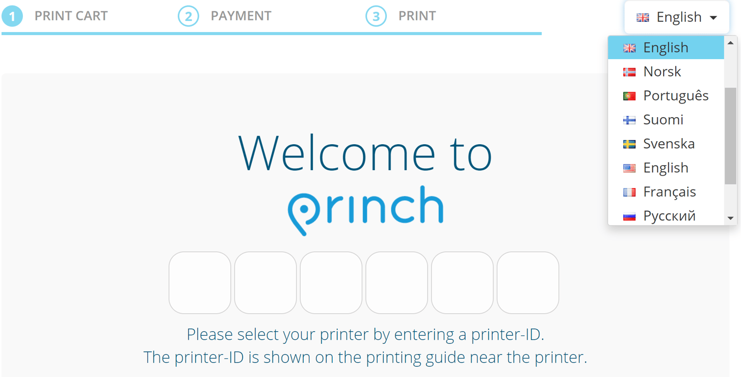 How to change language in Princh