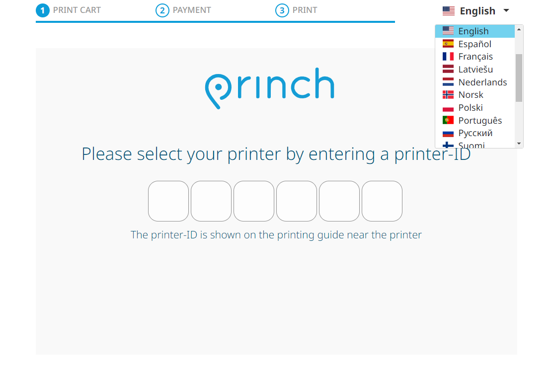 How to change language in Princh
